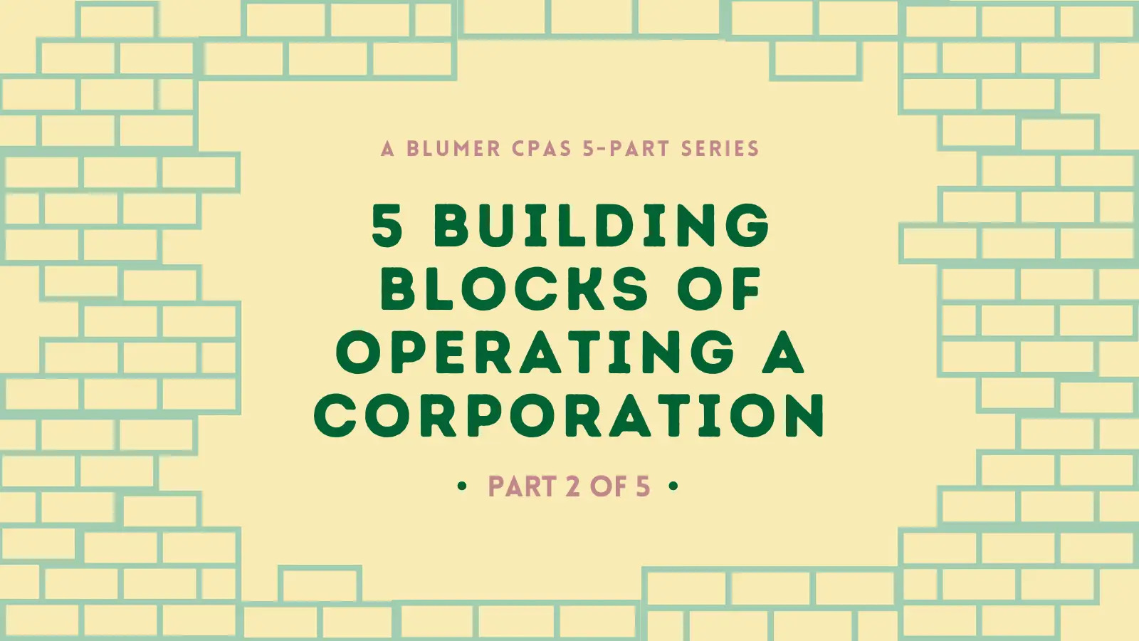 5 Building Blocks of Operating a Corporation: Part 2 – Blumer CPAs
